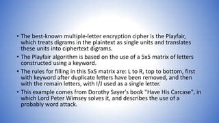 Information And Network Security Playfair Cipher Ppt