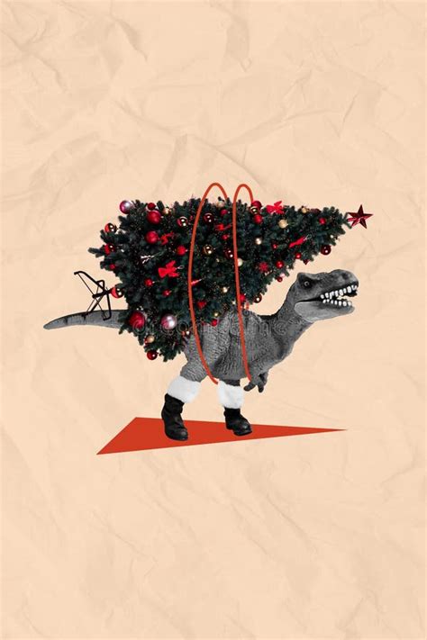Artwork Magazine Picture Of Wild Claws Dinosaur Holding X Mas Tree