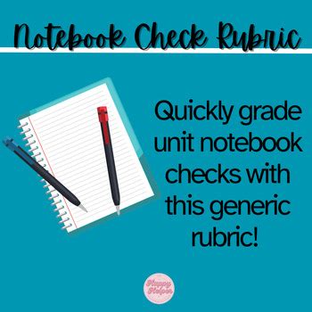 Notebook Check Rubric By Cassie Screws Teachers Pay Teachers