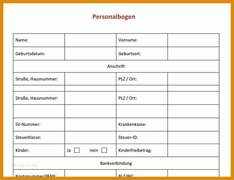 11 Selten Personalfragebogen Vorlage Excel Im Jahr 2019 Muster