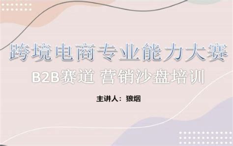跨境电商专业能力大赛——b2b赛道营销沙盘讲解 影音视频 小不点搜索