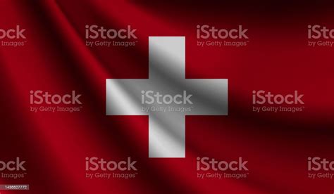 애국심과 국가 디자인을위한 배경 흔들리는 스위스 국기 벡터 일러스트 레이 션 0명에 대한 스톡 벡터 아트 및 기타 이미지 0명 3차원 형태 곡선 Istock