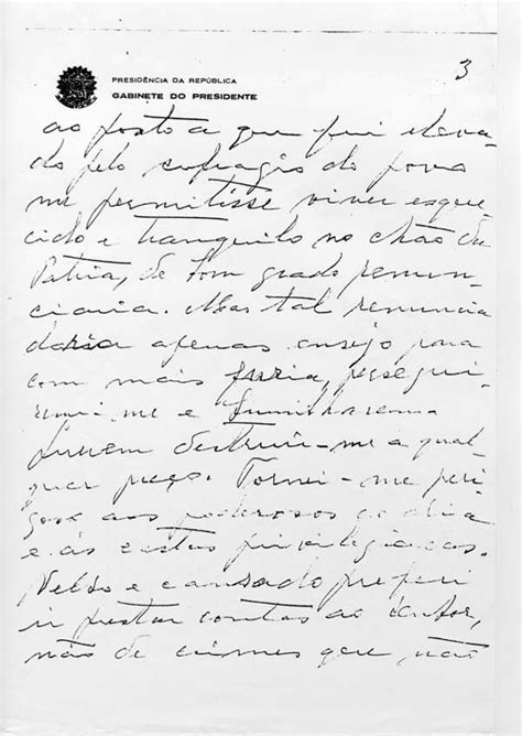 Versão Anterior Da Carta Testamento De Getulio Vargas Manuscrita