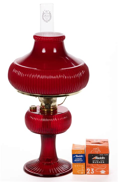 Aladdin Fenton Grand Vertique Kerosene Stand Lamp Sold At Auction On