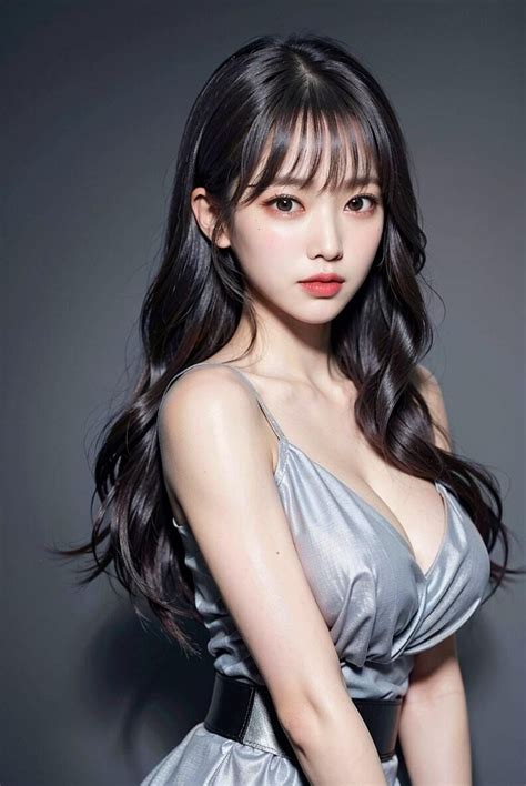 그레이 레자 드레스 원피스 입은 Ai여자 만들기 그리기 Brunette Beauty Korean Beauty Asian