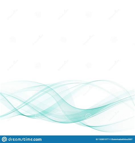 Abstract Smooth Color Wave Vector Curve Flow Blue Motion Illustration Smoke Design Vector