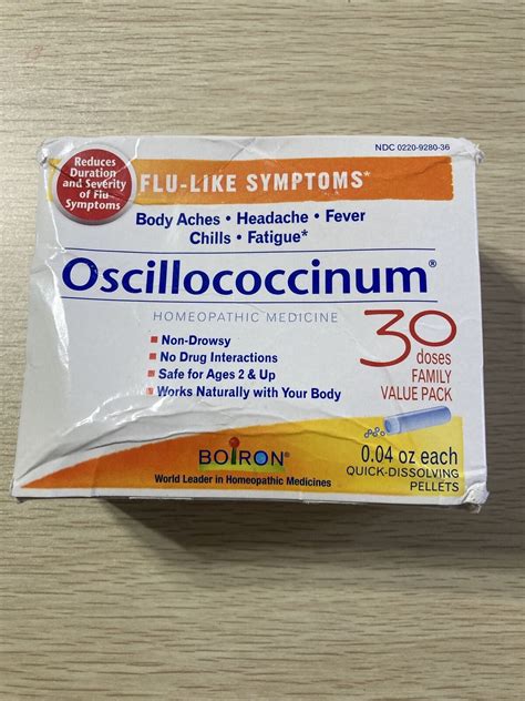 Boiron Oscillococcinum Homeopathic Medicine 30 Pellets Exp 0627