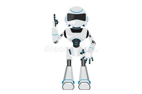 Business Flat Drawing Robot Pointing Up Finger Symbol Robot Finger