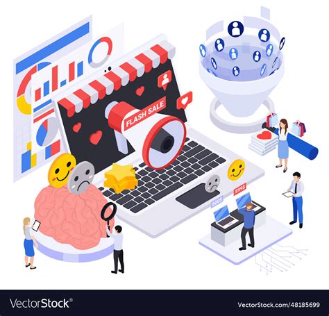 Neuromarketing Isometric Concept Royalty Free Vector Image