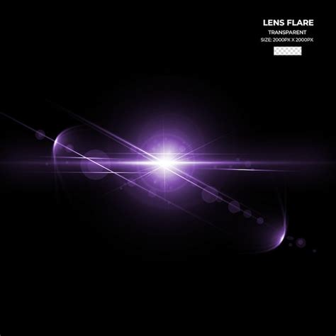 Purple Lens Flare Isolated On Black Background Premium Psd