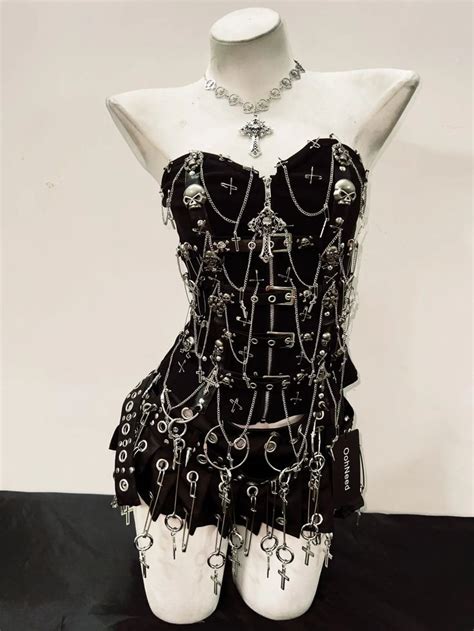 Flytonn Gothic Tank Tops Y2k Fashion Y2k Crop Top Cross Tops E Girl