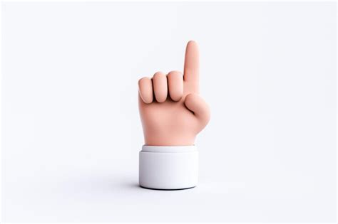 Premium Photo 3d Rendering Of Cartoon Character Hand Pointing Gesture
