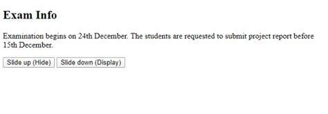 Jquery Slidedown Method