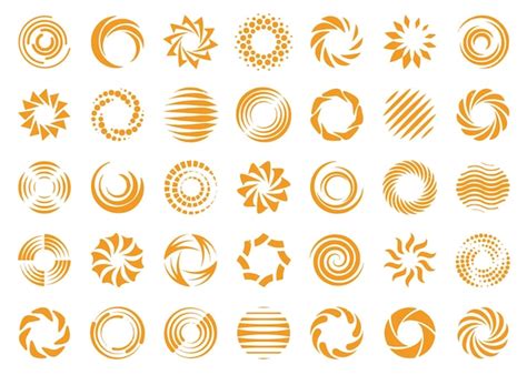 Premium Vector Set Of Swirling Circles Vortex And Whirlpool Symbols Vector Design Elements