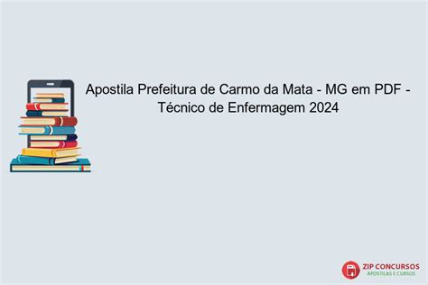 Baixar Apostila Prefeitura De Carmo Da Mata Mg Em Pdf Técnico De