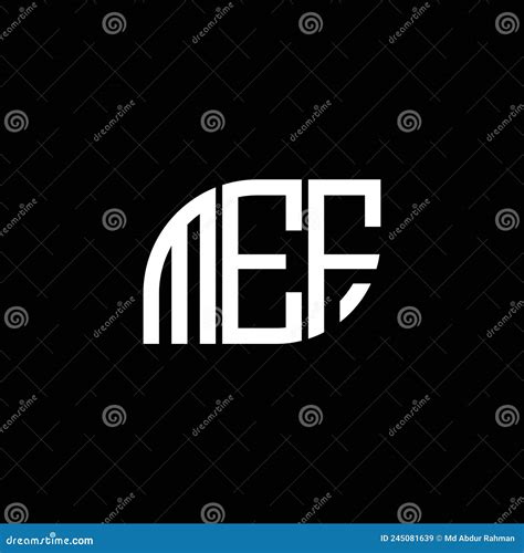 Mef Letter Logo Design On Black Background Mef Creative Initials Letter Logo Concept Stock