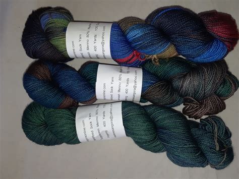 Hand Dyed Variegated Sock Yarn