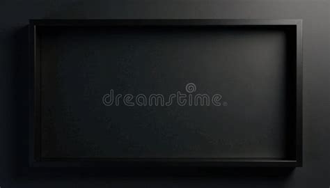 Sleek Black Frame Invisible On Black Backdrop Rectangle Contrast Object Stock Illustration