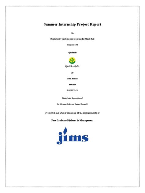 Sahil Kumar Internship Report 2022 Pdf Marketing Sales