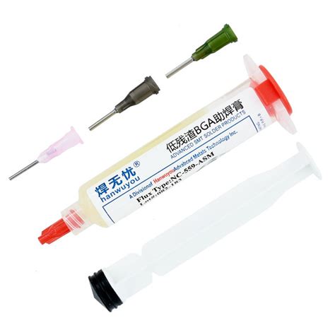 Флюс для пайки гелевый NC-559-ASM для SMD BGA + 3 иглы дозатора ...