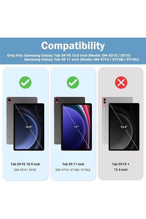 Fibaks Samsung Galaxy Tab S9 Fe 109 Kılıf Kalem Bölmeli Katlanabilir