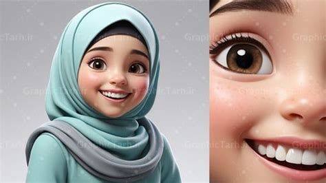 تصویر کاراکتر دختر با حجاب هوش مصنوعی با کیفیت بالا گرافیک طرح