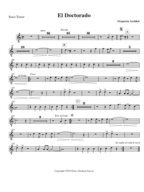 Tony Dize El Doctorado Saxo Tenor Pdf