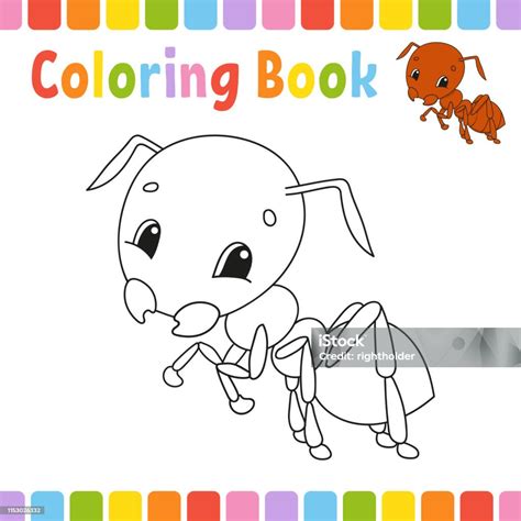 아이 들을 위한 색칠 하기 책 쾌활 한 성격 벡터 일러스트입니다 귀여운 만화 스타일입니다 어린이를 위한 판타지 페이지 블랙