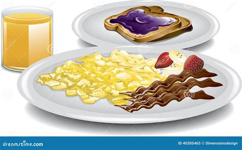 Complete Breakfast Stock Vector Illustration Of Beverage 40305465