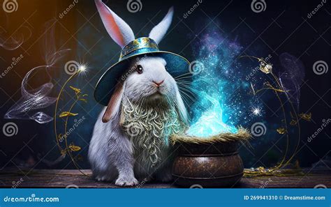 Mixing The Concepts Of Easter And Magic Easter Bunny As A Wizard