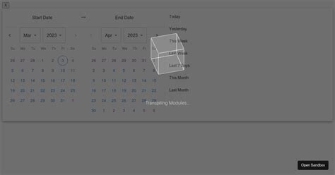 mui daterange picker examples codesandbox