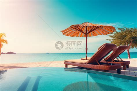 悠闲的海边度假区高清图片下载 正版图片600603749 摄图网