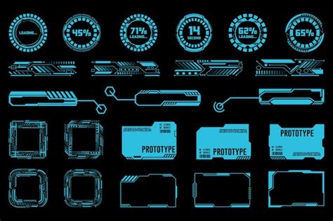 premium vector futuristic hud interface and prototype label vector