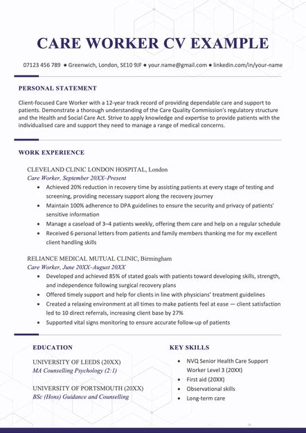 Support Worker Cv Examples Template And Free Download
