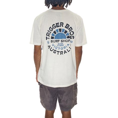 Trigger Bros Sunrise Tee Mens In Natural Trigger Bros Surfboards Pty