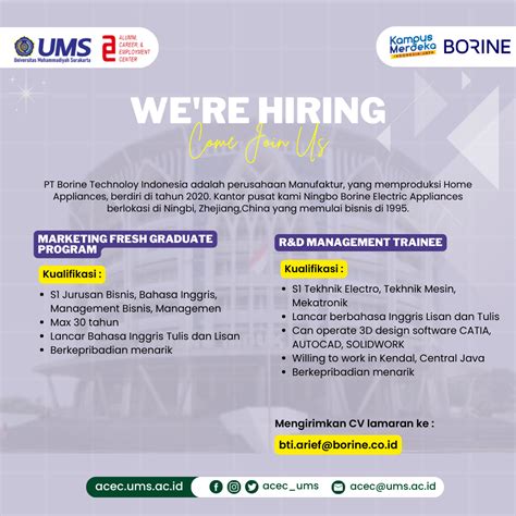 Pt Borine Technoloy Indonesia Alumny Career Employment Center