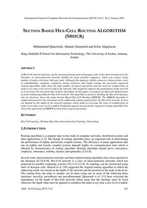 pdf section based hex cell routing algorithm sbhcr