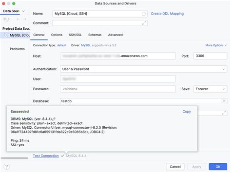 Connect To A Database With Ssh Rubymine Documentation