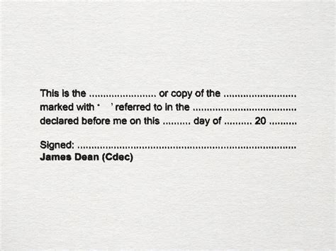 Mock Impression Of Stat Dec Stamp