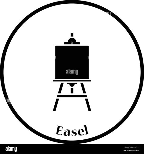 Easel Icon Thin Circle Design Vector Illustration Stock Vector Image