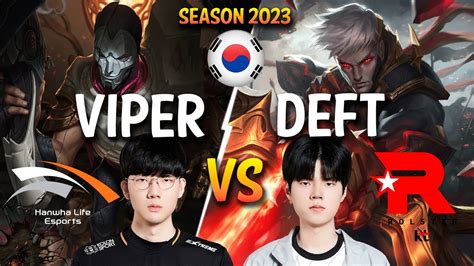 HLE Viper Vs KT Deft Viper JHIN Vs Deft VARUS ADC Patch 13 23 KR Ranked YouTube