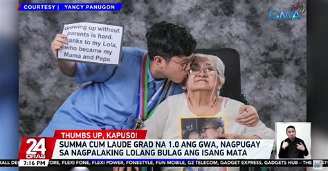 Summa Cum Laude Pays Tribute To Grandma In Graduation Speech Gma News