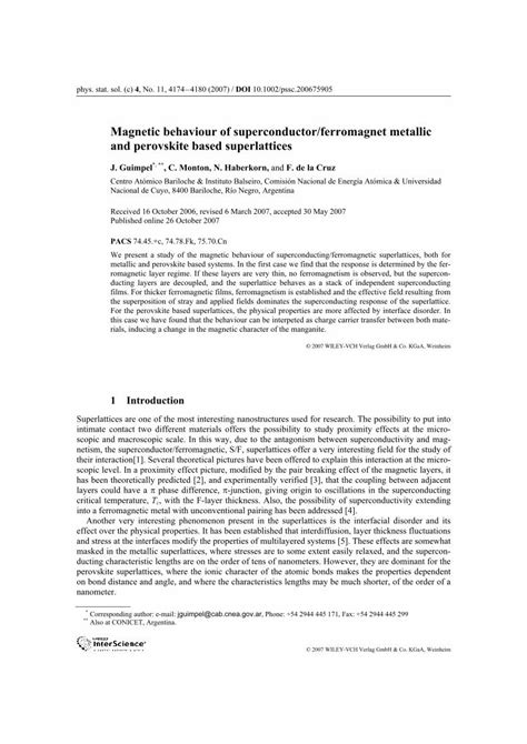 Pdf Magnetic Behaviour Of Superconductor Ferromagnet Metallic And Perovskite Based