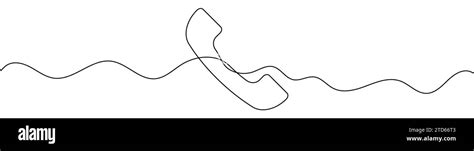 Continuous Editable Line Drawing Of Handset One Line Drawing Background Vector Illustration