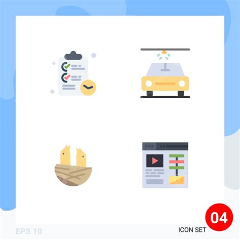 Checklist Symbol Vector Design Images Set Of 4 Modern Ui Icons Symbols