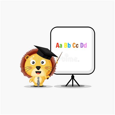 Cute Lion Becomes Teacher Stock Vector Illustration Of Task 255588234