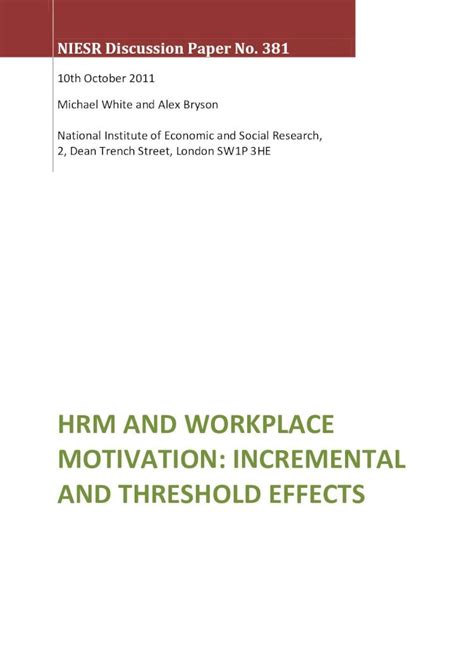 Pdf Hrm And Workplace Motivation Incremental And … · Incremental