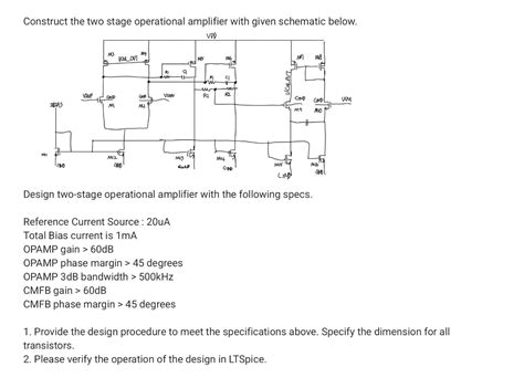 [solved] design two stage op amp construct the two stag