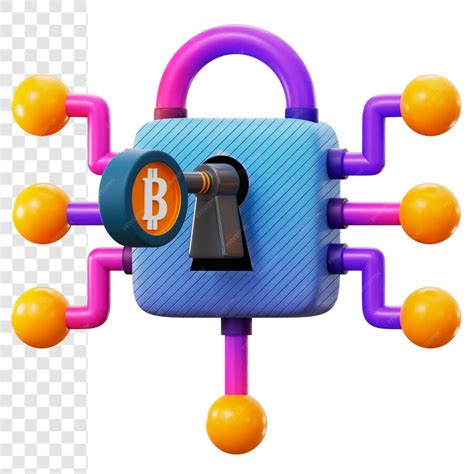 Premium Psd 3d Illustration Bitcoin Encryption Key
