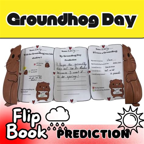 Groundhog Writing And Craft Activity Predictions Groundhog Day By Mgs Class